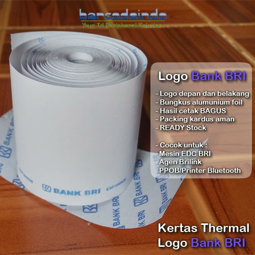 BRI Bank Logo Thermal Paper BRILINK EDC Receipt Paper | Shopee Malaysia