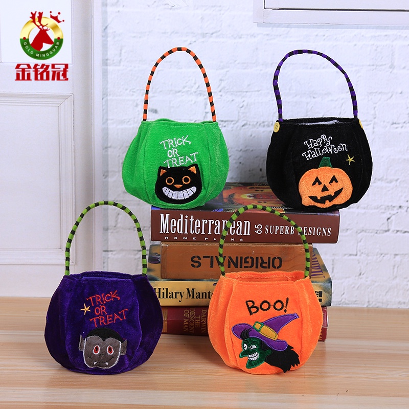 Halloween Candy Bag Decorative Cloth Children Portable Pumpkin Gift ...
