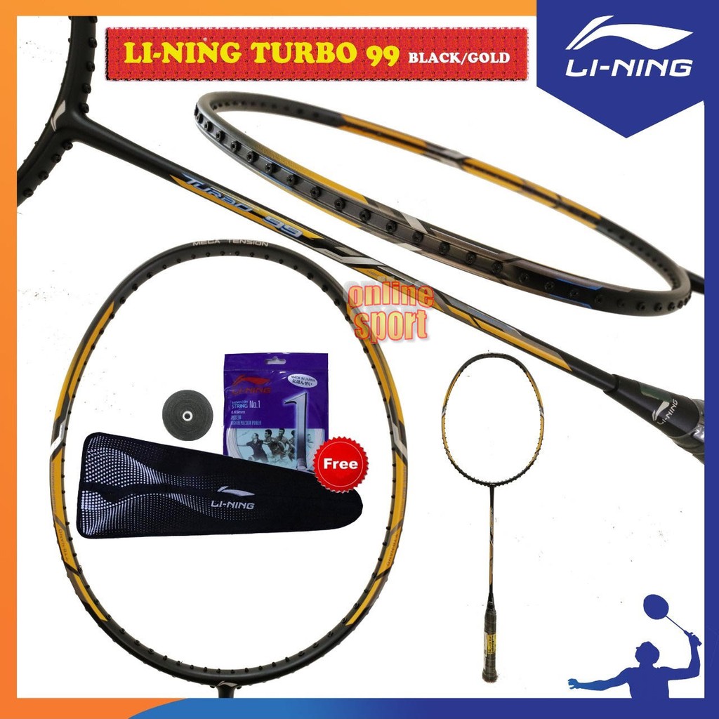 LINING Turbo 99 Badminton Racket LINING Turbo 99 (Free: Bag + No. 1 ...