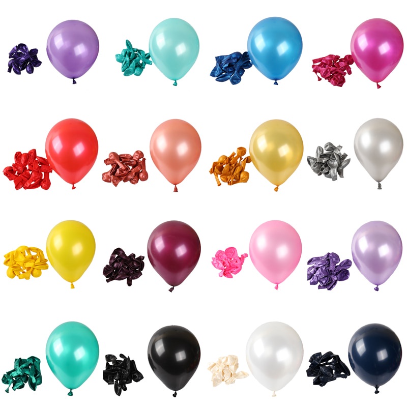 50/100 pcs 10 inch pearl mixed color latex balloon birthday party ...