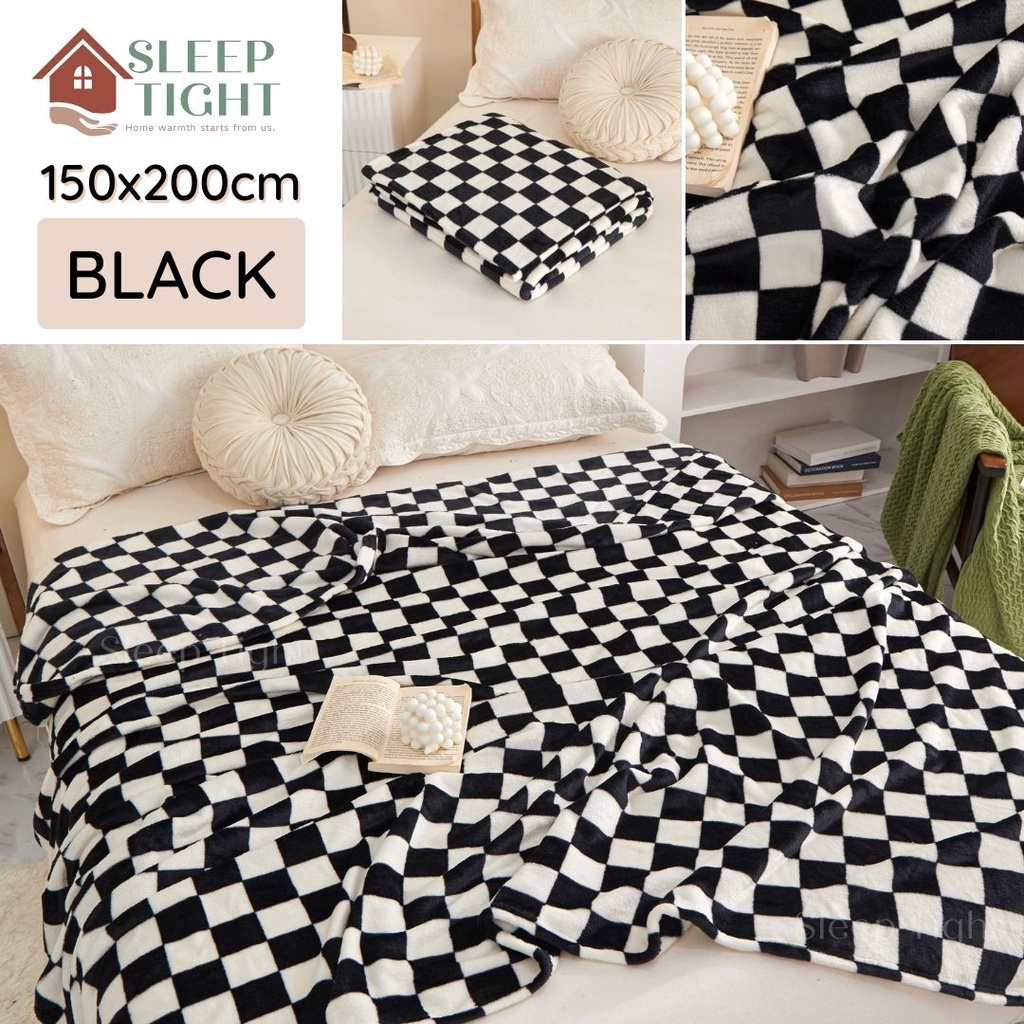 CHECKERBOARD Blanket Sofa Blanket Comforter Soft Coral Velvet Flurry Material Office Blanket ...