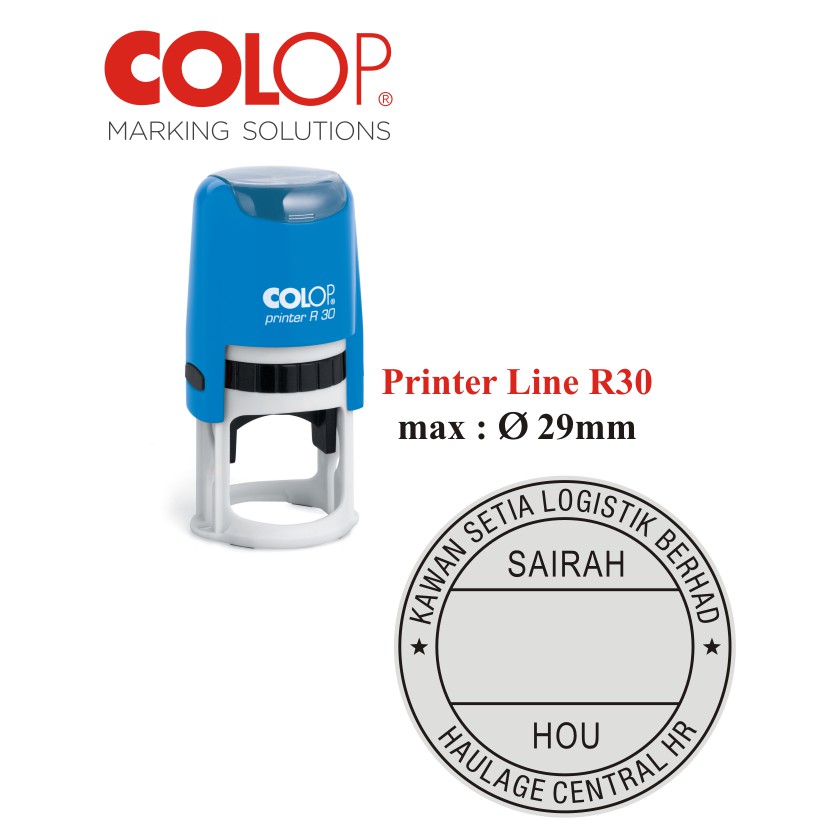 Rubber Stamp COLOP Printer R 30 ( ROUND ) Self-Inking Stamp | Shopee ...