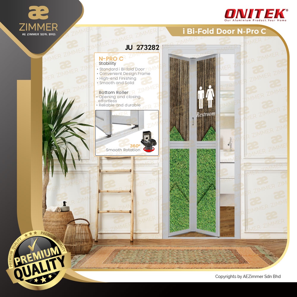 AE Zimmer Onitek Bi Fold Door N-PRO C / Toilet Door, bifold, Pintu ...