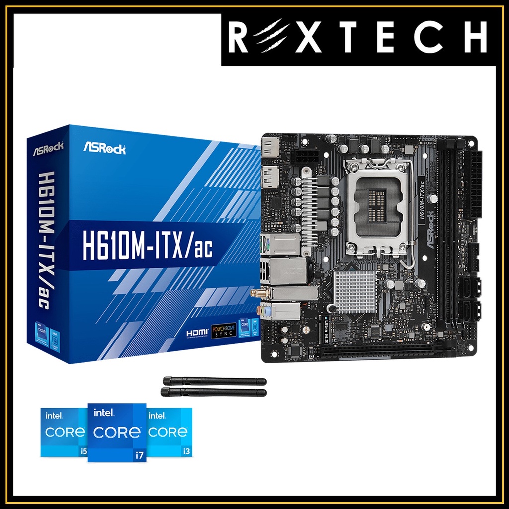 ASROCK H610M-ITX AC INTEL H610 LGA1700 MOTHERBOARD INTEL 12TH GEN CPU ...