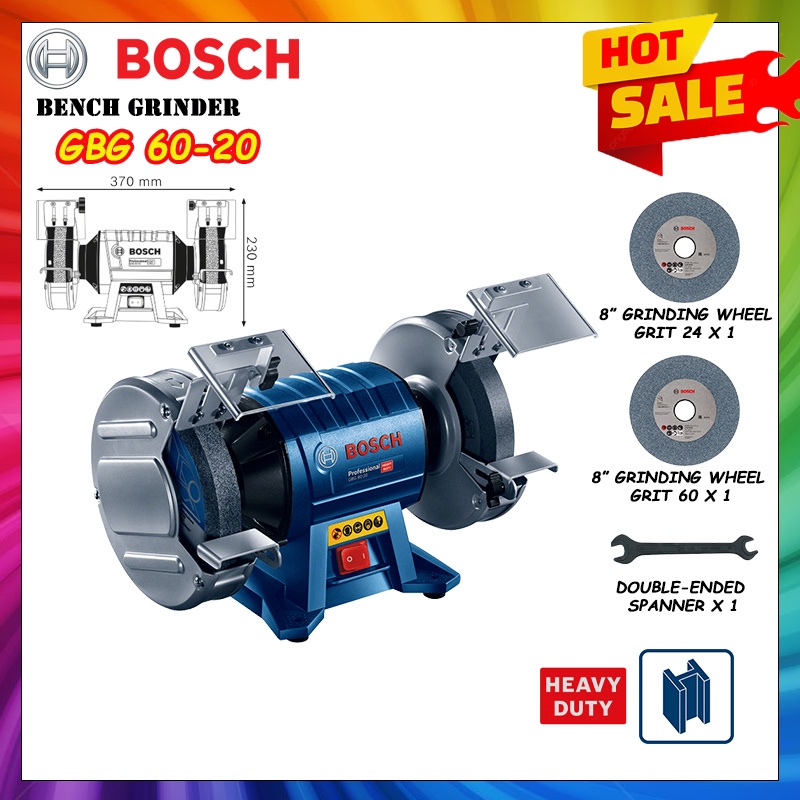 Bosch GBG 60-20 GBG60-20 8" Bench Grinder Double Wheel Bench Grinder ...