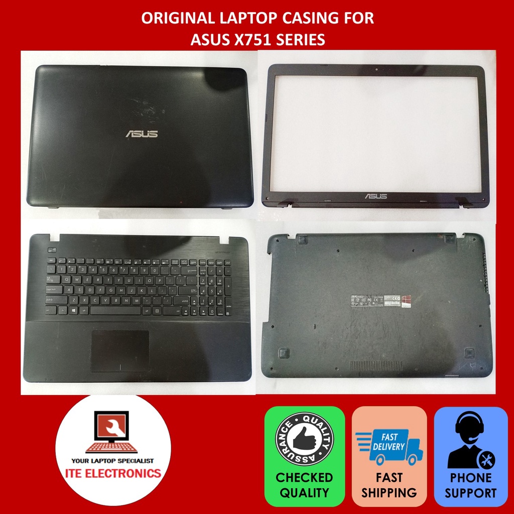 ORIGINAL ASUS X751 SERIES LCD FRONT CASING A / BEZEL B/ PALMREST C ...