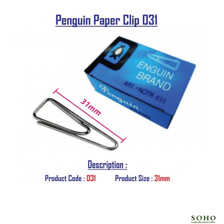 PENGUIN TRIANGLE PAPER CLIP 25mm & 31mm (small Box) | Shopee Malaysia