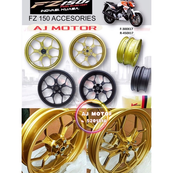 1SET FZ150i SPORTRIM SPORT RIM ROSSI FRONT 300x17 - REAR 450x17 YAMAHA ...