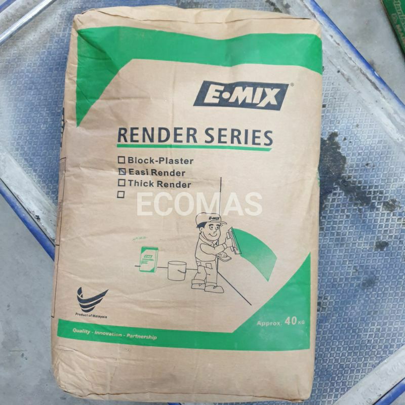EMIX EASI RENDER 09 (1KG REPACKED) Grey color, Pre-mixed Cement render ...