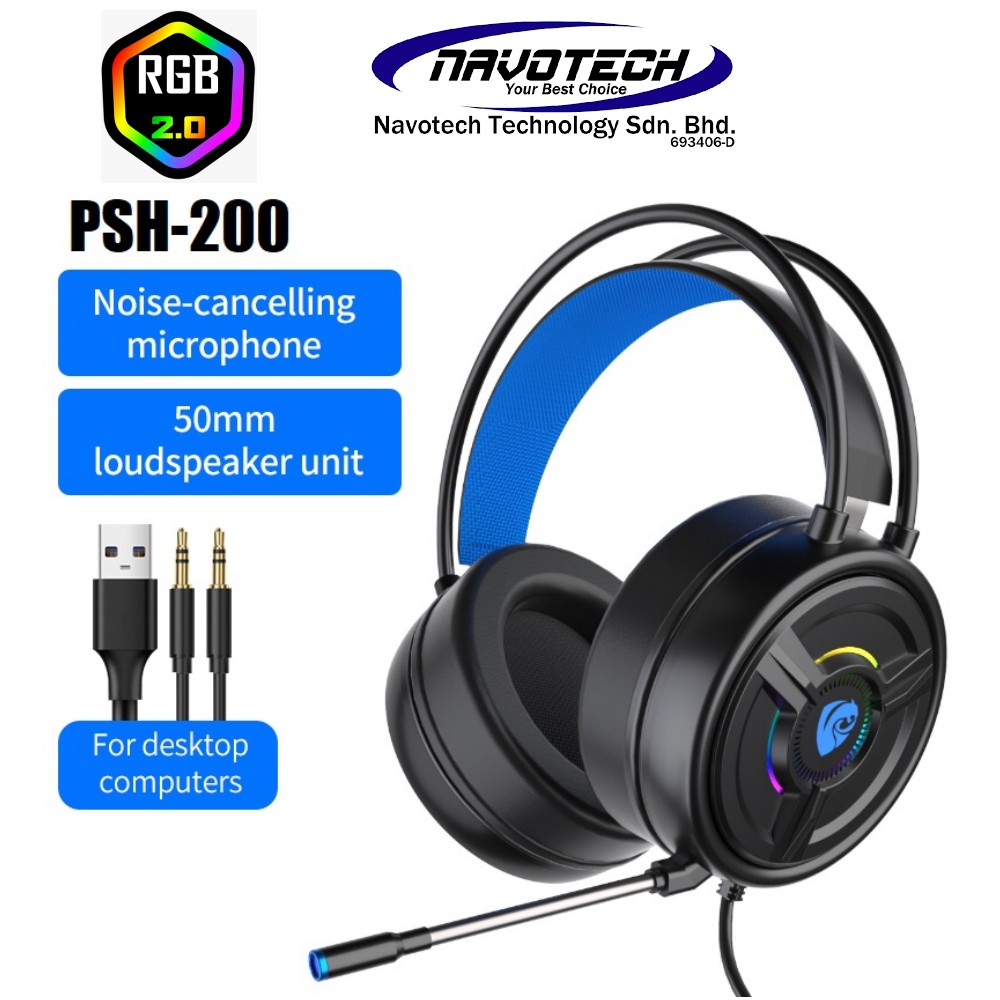 PANTSAN PSH-200 RGB LED Gaming Headset with Microphone, LED Light ...