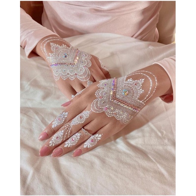 COMPLETE HENNA PREMIUM WHITE/MAROON PACKAGE FREE TO CHOOSE MOTIVES 100 ...