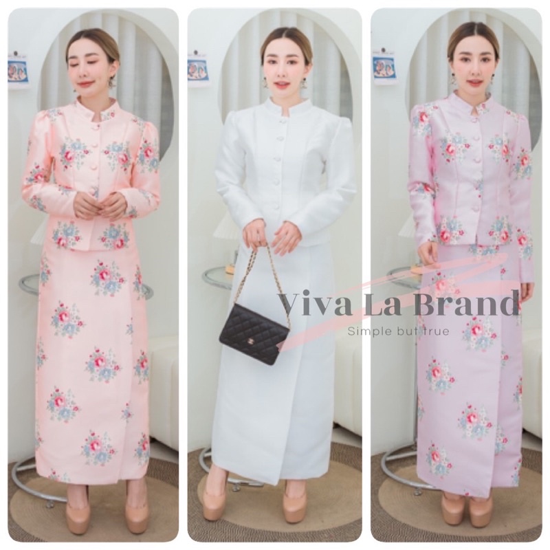 V87 Thai Chitralada Dress Precious Silk Ground Fabric And Very ...