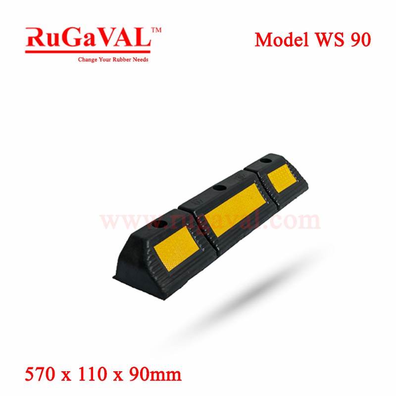 Rubber Car Wheel Stopper I Size:570mm(L)x110mm(W)x90mm(H) I Car park ...