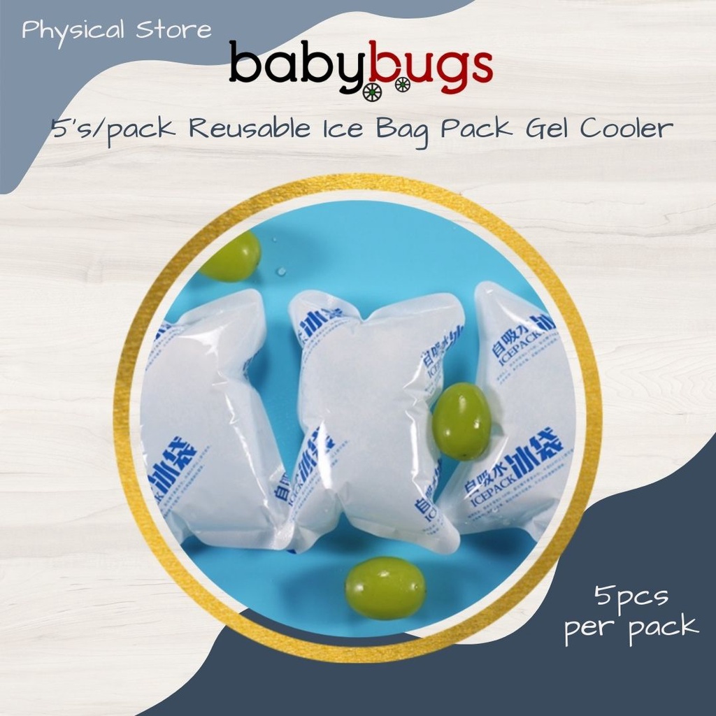 Bugs 5's/pack Reusable Ice Bag Pack Gel Cooler Frozen Food Seafood ...