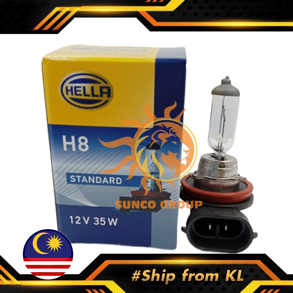 1pc (100% Original) Hella Germany H8 12V 35W Halogen Bulb For Myvi Civic BMW Fog Lamp | Shopee ...