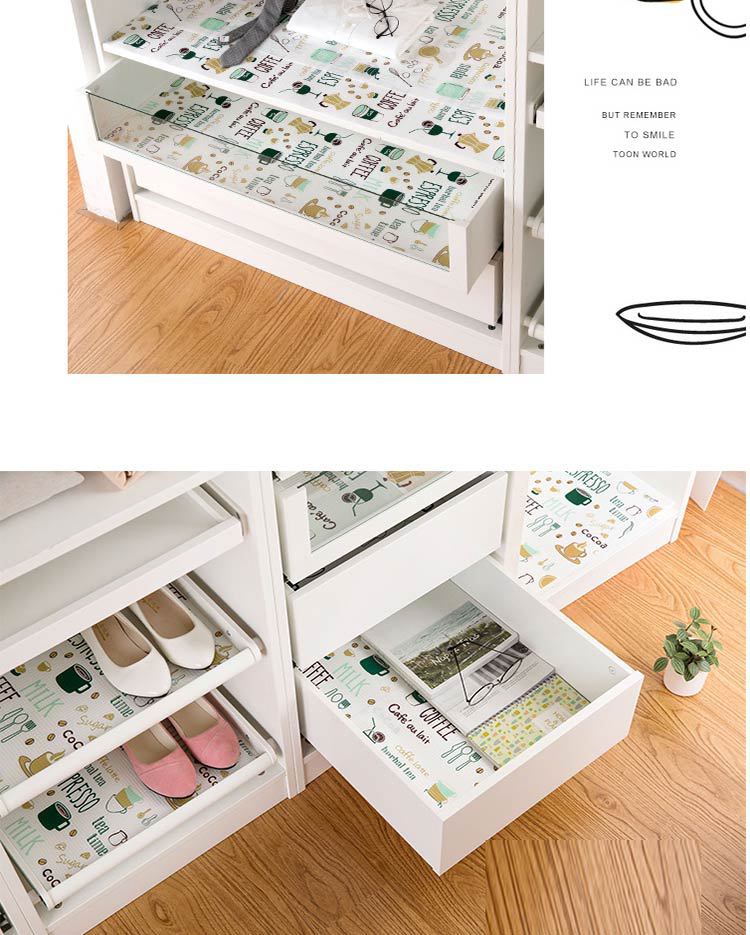 Kitchen Waterproof Non Slip Cupboard Contact Paper Drawer Mat Drawer ...