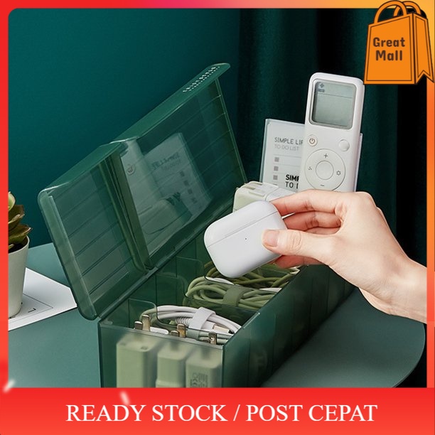 GreatMall Cable Storage Box With Cover Cable Organizer Wire Storage Box ...