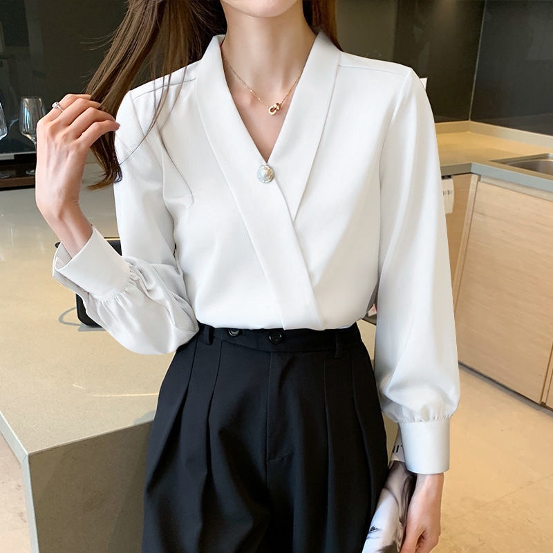 2021 Baju Satin Asetat Baru Tempat Kerja Wanita Reka Bentuk Ringan dan ...