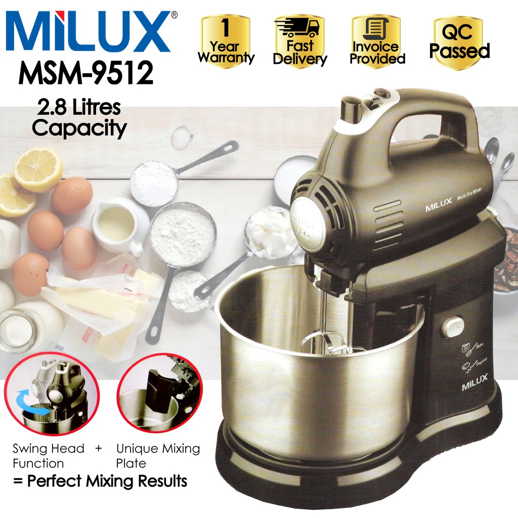 【FREE CHOPPER RM20】 Milux MSM-9512 MSM9512 MSM9906 STAND HAND MIXER ...