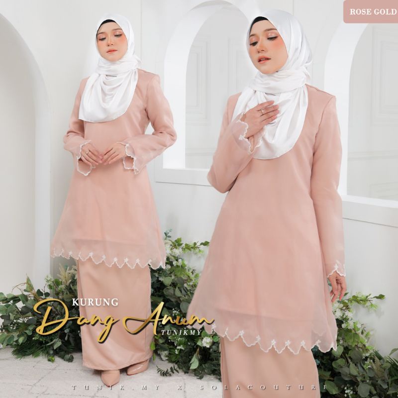 Baju Kurung Riau Moden Dang Anum Exclusive Tunikmy Sulam Lace Royal Duchess Satin Plain Kebaya ...
