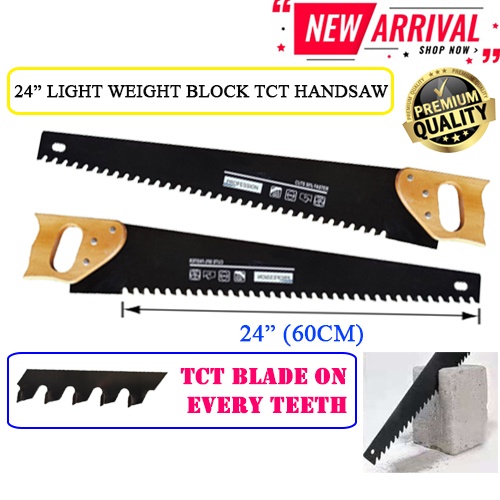 24" LIGHT WEIGHT BLOCK HAND SAW WITH TCT TEETH STONE CUTTER CONCRETE ...