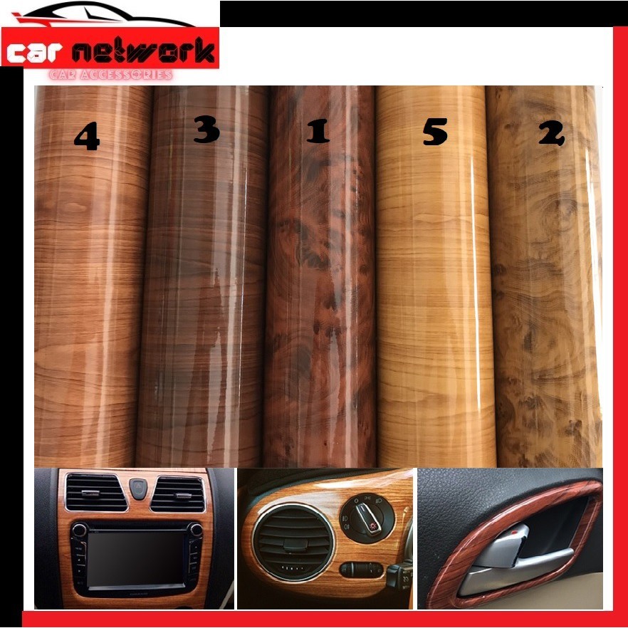 Auto Decal Roll Car Vinyl Sticker Wood Grain High Glossy Film Wrap 30CM ...