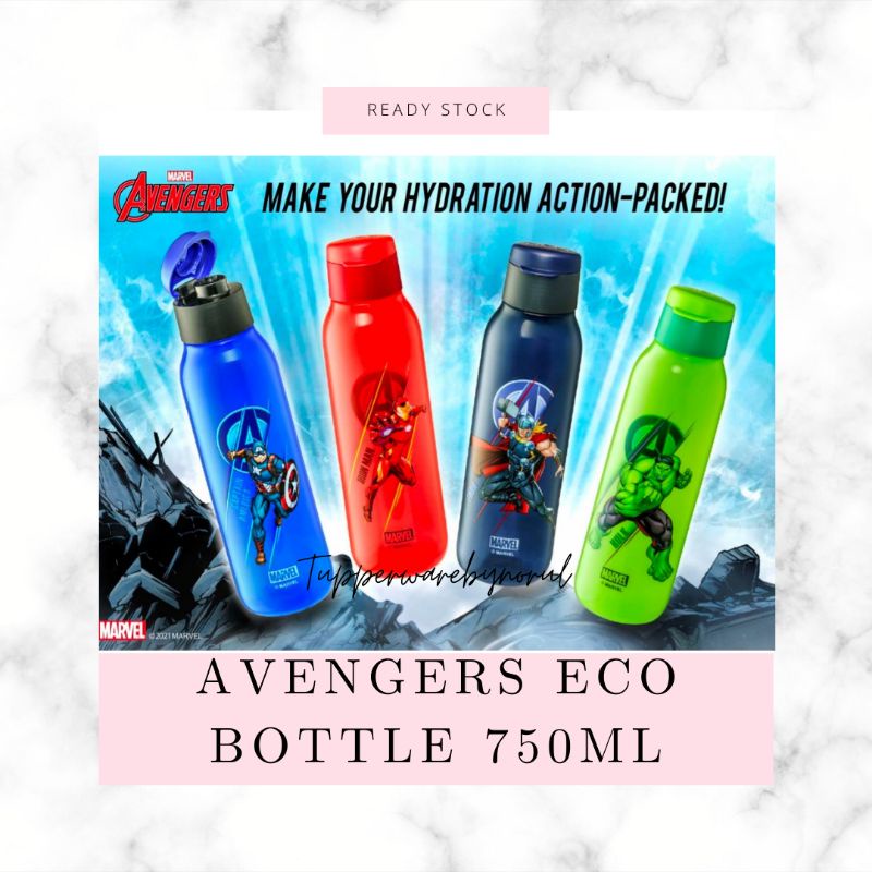 Ready Stock Tupperware Brands Avengers Eco Bottle 750ml (Iron Man/Capt ...