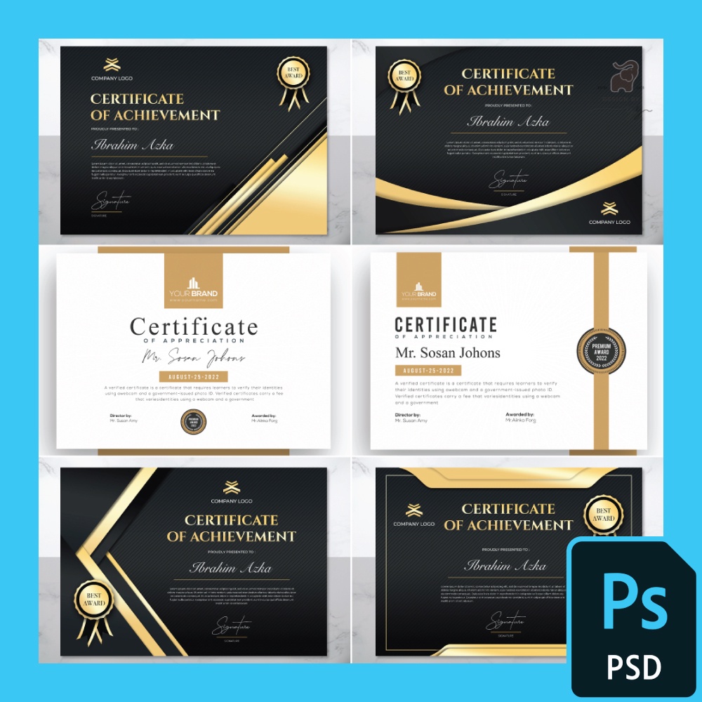 100 Photoshop Certificates Design Template PREMIUM [ .psd ] Template ...