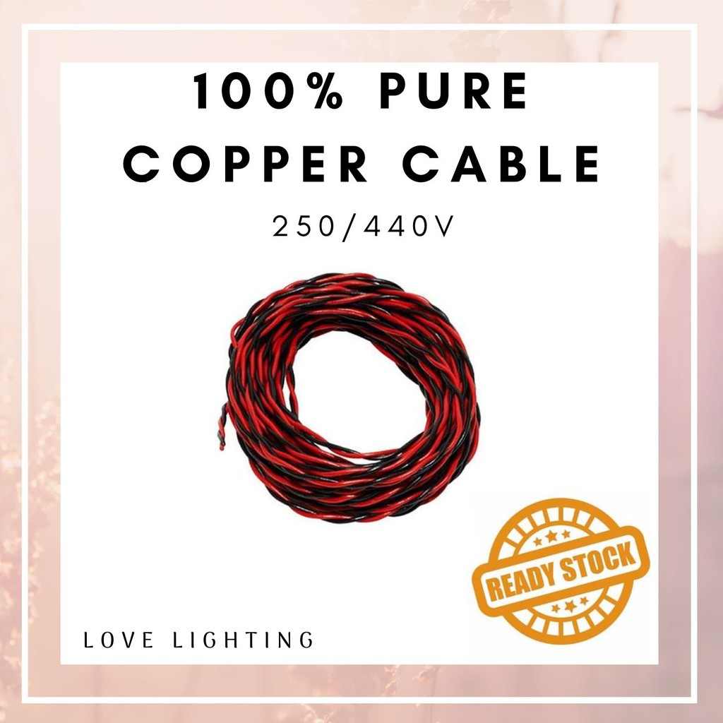 💕1 meter x Wayar merah hitam/ twin cable wire/electrical/wiring💕 ...