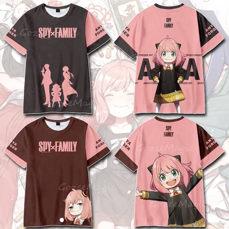 Cute Anime T-shirt SPY X FAMILY Unisex Tops Short Sleeve The Forger ...