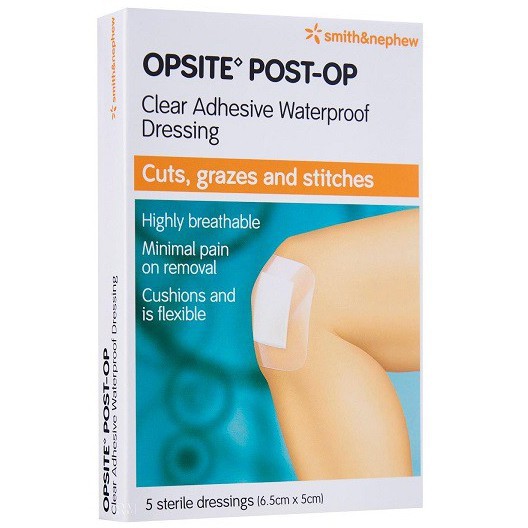Smith & Nephew Opsite Post-op Waterproof Dressing (6.5cm x 5cm) (5's ...