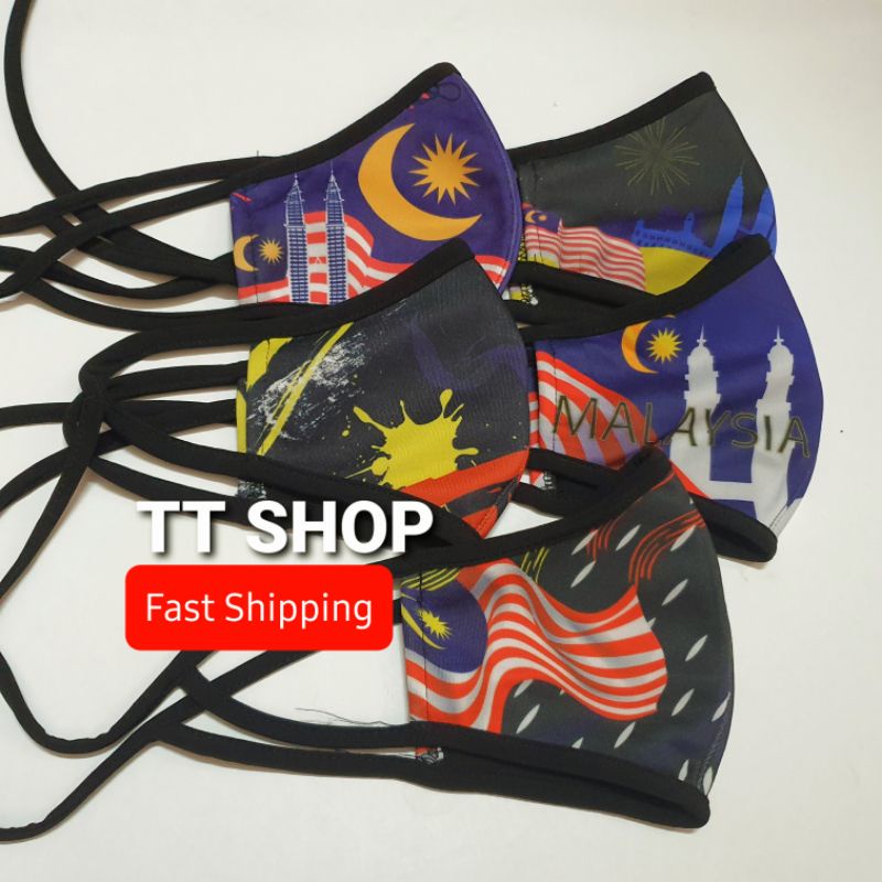 Face Mask Washable Fabric Topeng Pelitup Muka Headloop Earloop Tema ...