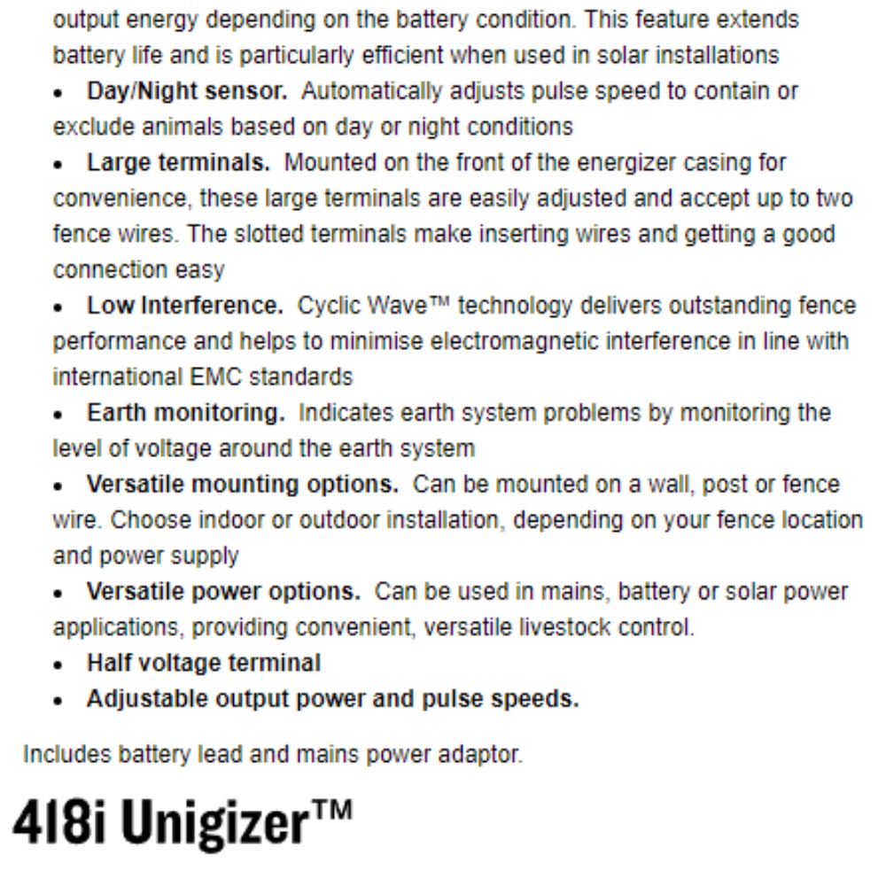 PEL 401 402 403 406 406i 412i 418i Electric Fence Energizer Pagar ...