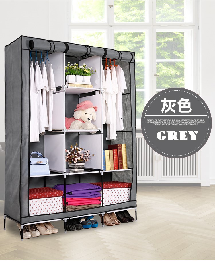 Multifunctional Wardrobe King Size Waterproof Dust Cover Almari Baju ...