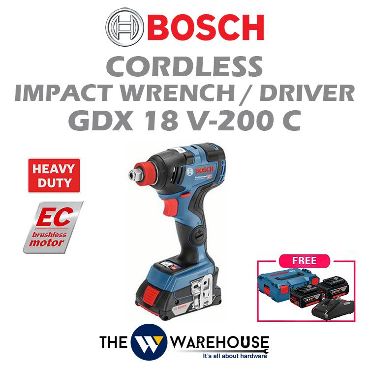 Bosch GDX 18V-200 C Cordless Impact Wrench GDX18V-200C | Shopee Malaysia