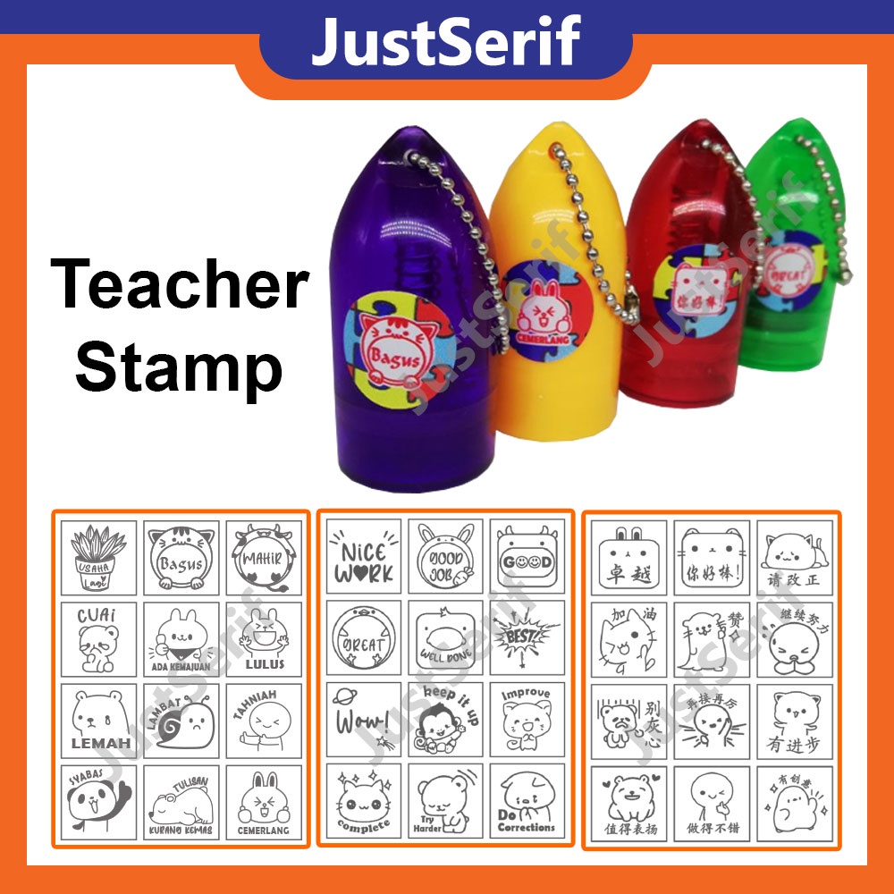 Ulasan Pre Ink Cop Siap ada ink Ready Made / Teacher PreInk Stamp With ...