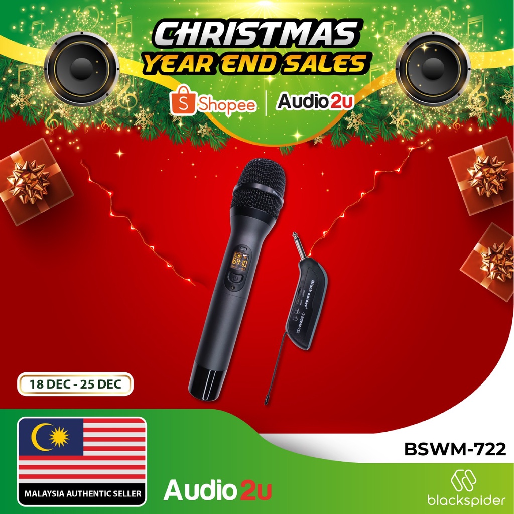 Black Spider BSWM-722 Wireless Microphone | Shopee Malaysia