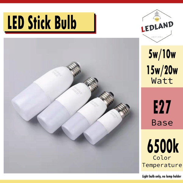 LEDLAND LED Stick Bulb Tube Bulb E27 5w6w 10w 15w 20w 6500k cool ...