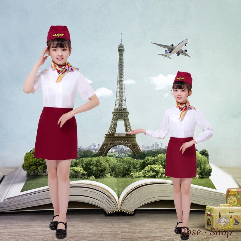 COD Children Captain Stewardess Suit Male And Female Air Flight Pilot ...