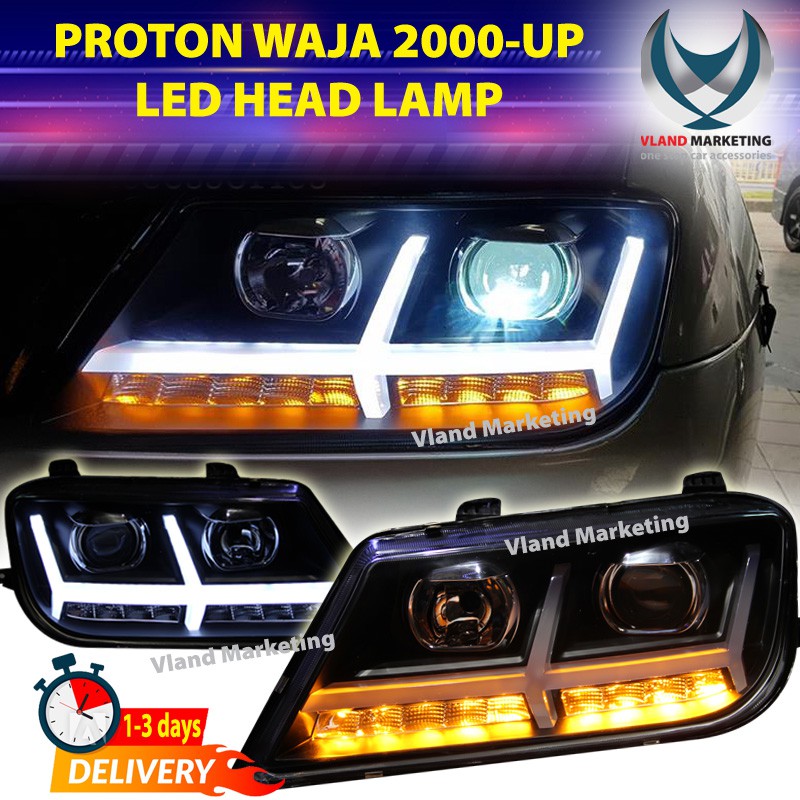 Vland Proton Waja 2000 up LED Projector Headlamp Head lamp Lampu depan ...