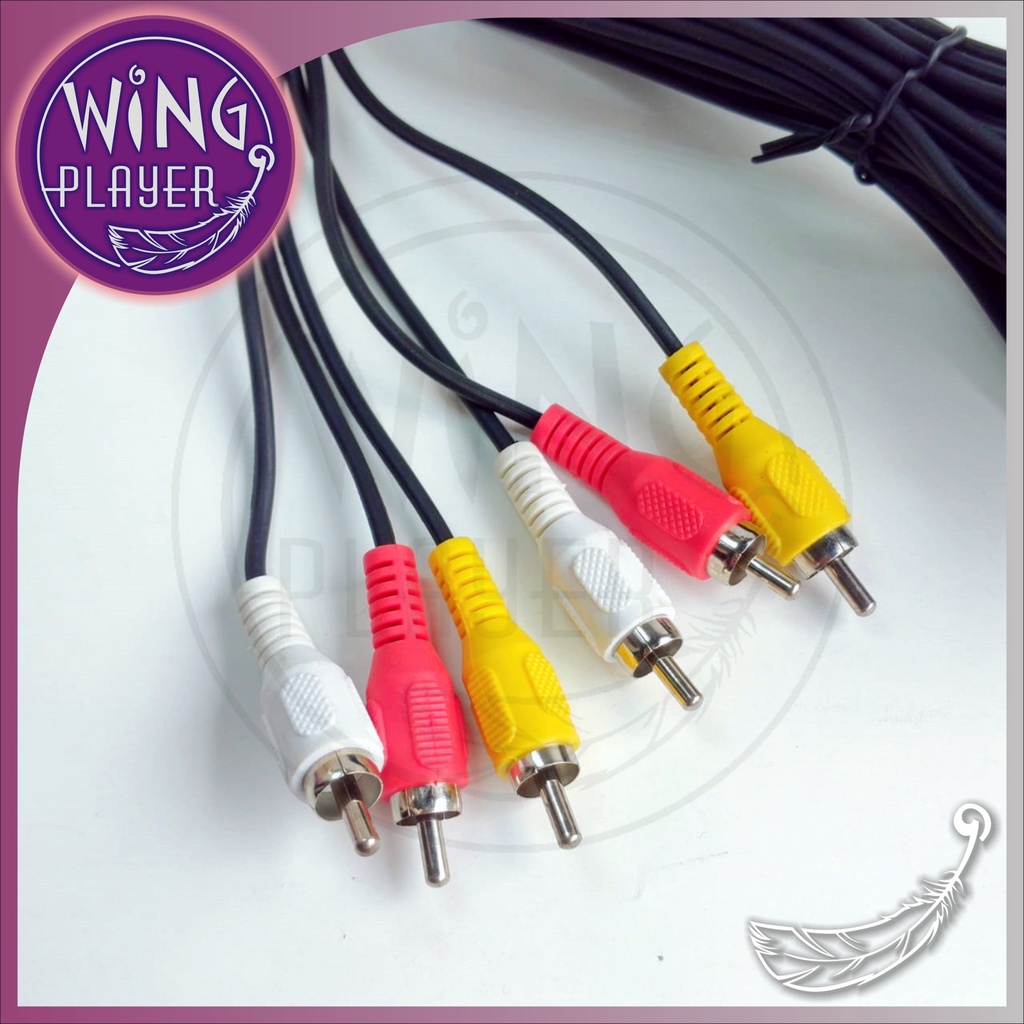 AV CABLE 3RCA 3 RCA Male AUDIO VIDEO Cord Composite YellowRedWhite TV ...