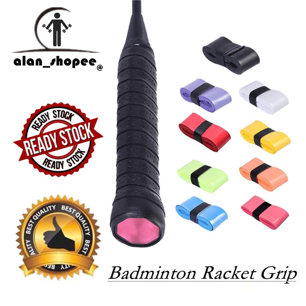 1Pc Badminton Grip, Tennis Racket Grip Tape with Anti Slip Perforated Absorbent Pu Racquet Grip ...