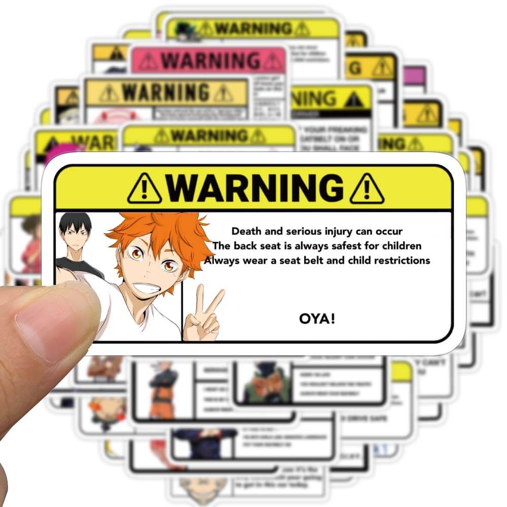 [Large sticker]50Pcs Warning Slogan Anime Stickers for Scrapbooking ...