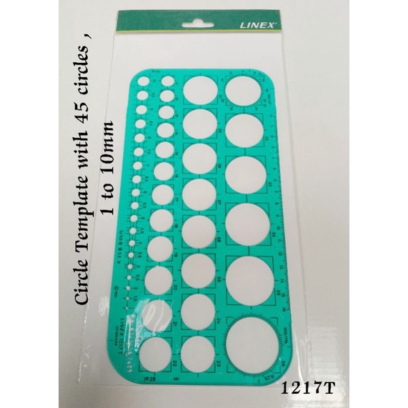 Linex Circle Template with 45 circles 1 to 10mm | Shopee Malaysia