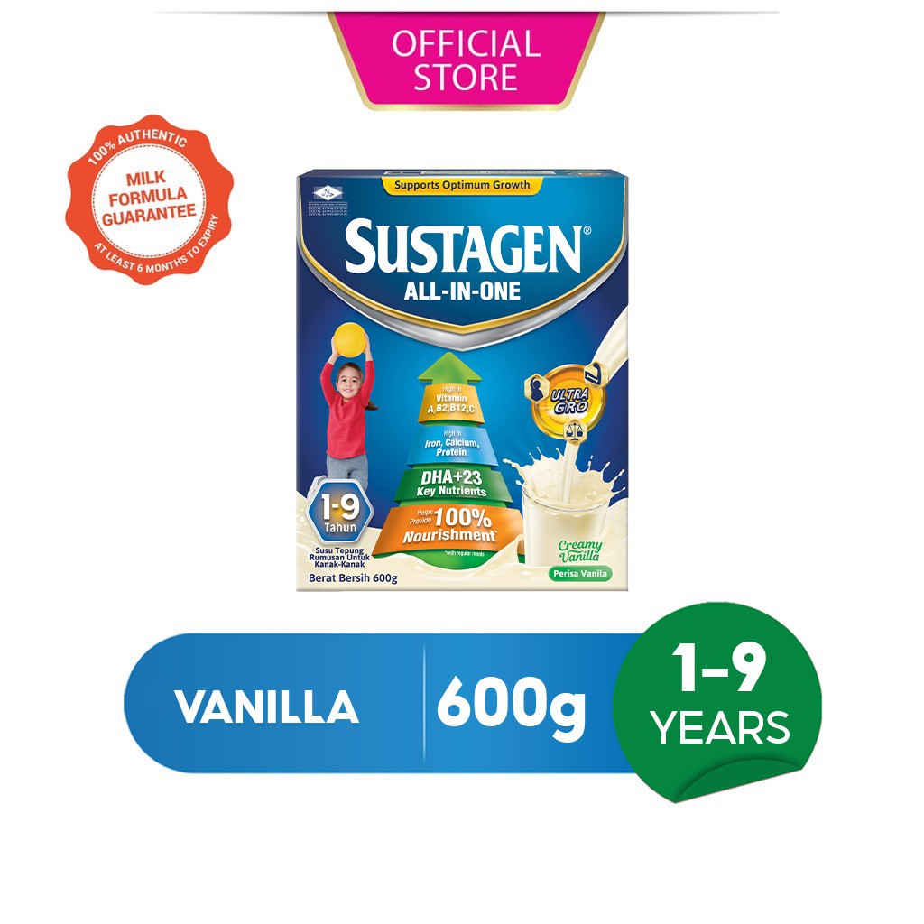 Sustagen All-In-One - Vanilla Susu Milk Formula Powder (600g) | Shopee ...