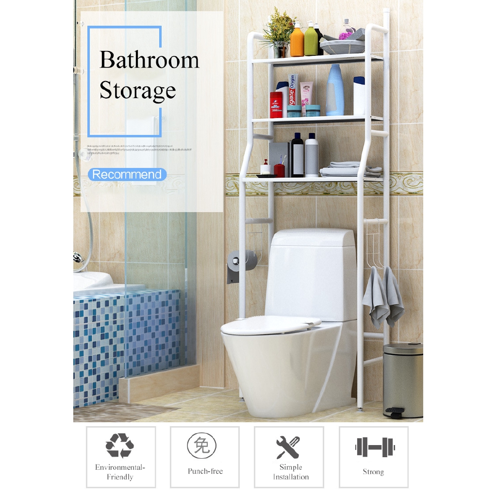 Rak Bilik Air Tempat Barang Bathroom Organizer 3 Tiers Toilet Storage ...