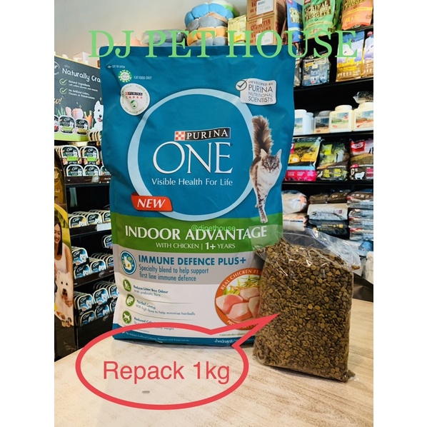 (Promo) Purina One Indoor Advantage With Chicken Cat Food Repack 1kg ...