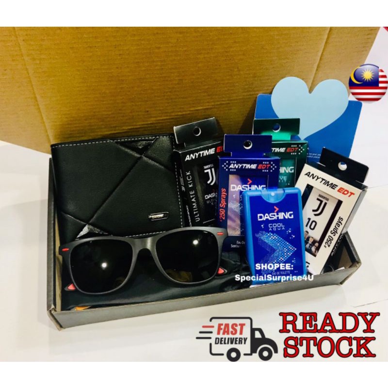 [COMBO SET] Gift Box Set Dashing For Men Hadiah Wallet Spek Mata Lelaki ...
