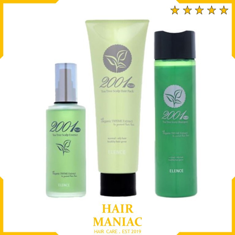 ELENCE 2001 PLUS Tea Tree Scalp Shampoo 320ml + Scalp Hair Pack 240g + Scalp Essence 120ml ...