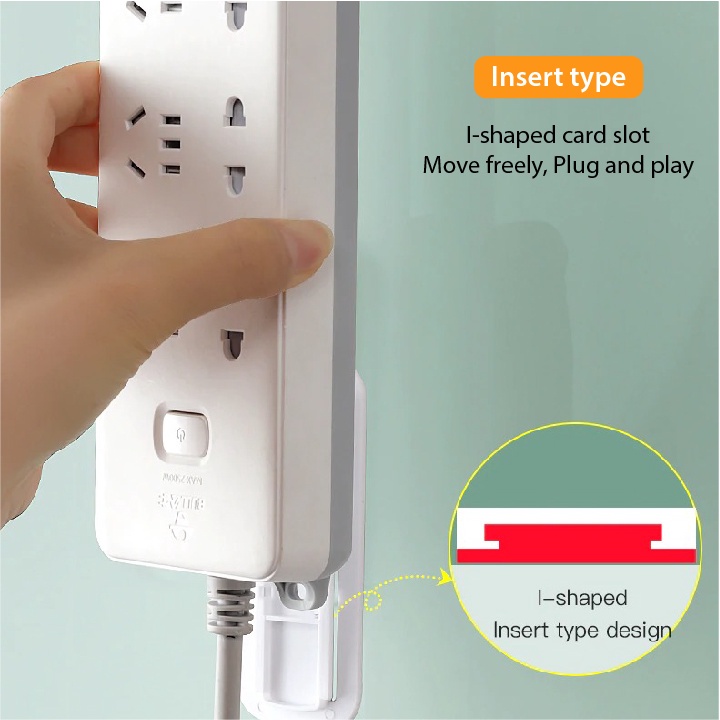 NNS Socket Extension Sticker Panel Plug-In Cable Hook Wall Mounted ...